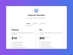 How to switch subscription plan billing from monthly to yearly or lifetime? - ProjectionLab