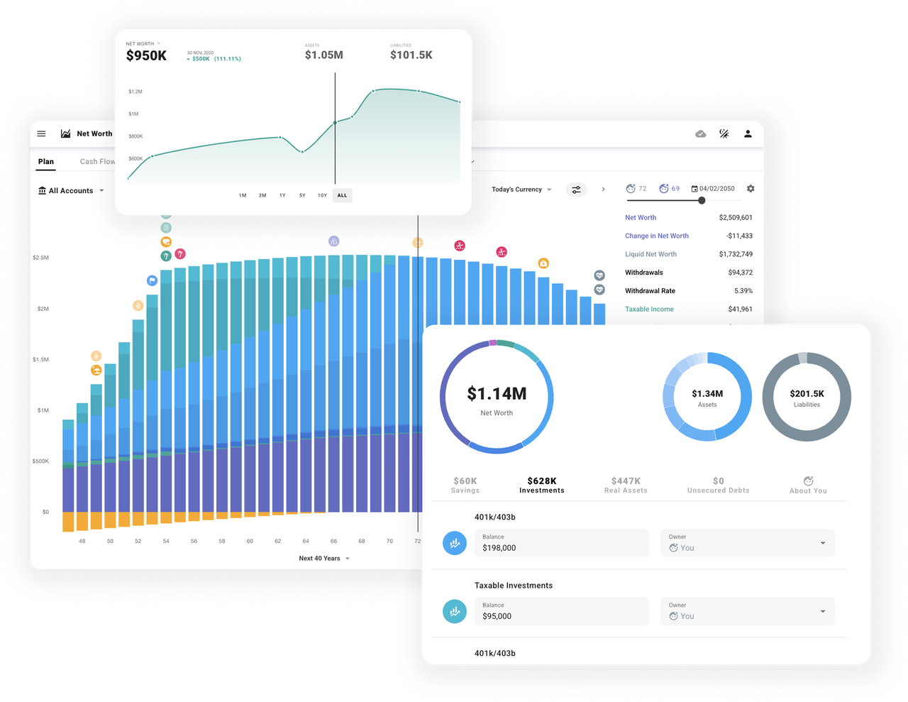 Modern Net Worth Calculator & Tracking - ProjectionLab