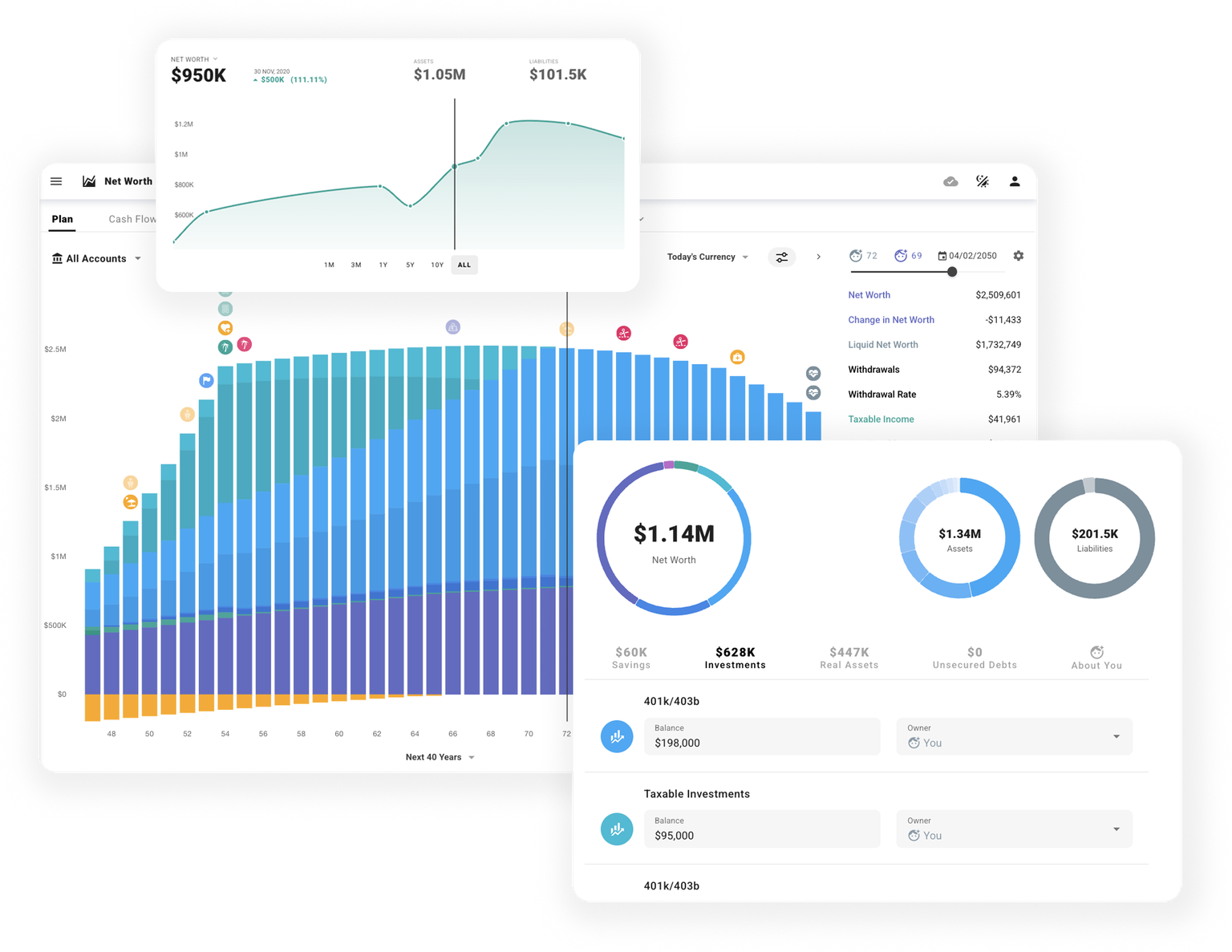 Modern Net Worth Calculator & Tracking - ProjectionLab